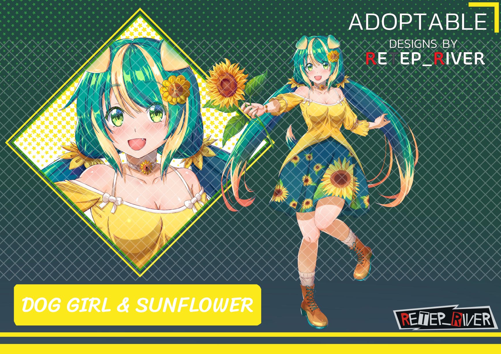 DogGirl and Sunflower by Retep_River | Arbum